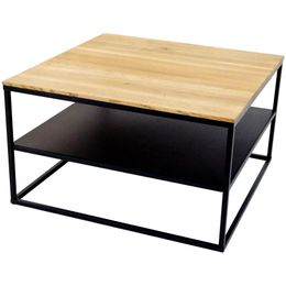 Couchtisch PAROLI "Padua 2", braun (wildeiche, schwarz, wildeiche), B:70cm H:40cm T:70cm, Tische, Eckige Couchtische Couchtisch
