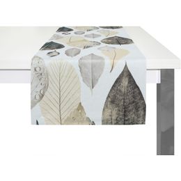 Tischl&auml;ufer WIRTH "MAREK" Gr. 1, grau, B:40cm L:150cm, Polyester, Tischdecken