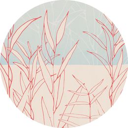 Fototapete Komar "Vlies selbstklebend - Gr&auml;ser - Gr&ouml;&szlig;e 125 x 125 cm", rot (rot, blau), B:125m L:125m, Vlies, Tapeten, Wohnzimmer, Schlafzimmer