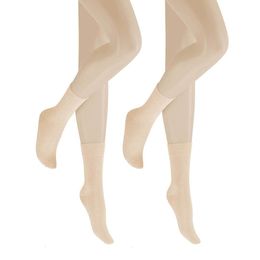 Socken Hudson "Socke Only 2-Pack", Damen, Gr. 35-38, beige (biber, meliert 0738), Obermaterial: 75% Baumwolle CO. 23% Polyamid PA. 2% Elasthan EL., Socken Socken