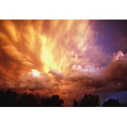 Fototapete papermoon "Gewitterwolken bei Sonnenuntergang", bunt, B:2,5m L:1,86m, Vlies, Tapeten