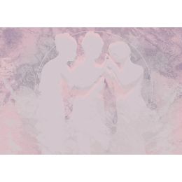 Vliestapete Komar "Digitaldruck Vlies - Nymphs - Gr&ouml;&szlig;e 400 x 280 cm", bunt (rosa, wei&szlig;, blau), B:400m L:280m, Vlies, Tapeten, Wohnzimmer, Schlafzimmer