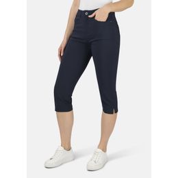 7/8-Hose STOOKER WOMEN "Tahiti Twill Capri Slim Fit", Damen, Gr. 38, L&auml;nge 21, blau (blau night), Twill, 70% Viskose, 26% Polyamid, 4% Elasthan, eng 7/8-L&auml;nge, Hosen 7/8-Hose, Capri Slim Fit Casual Clean Wash Twill Coloured f&uuml;r Damen