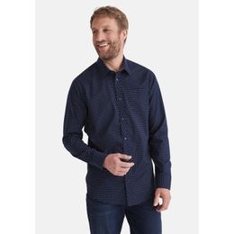 Langarmhemd Stooker Men "HUGH Hemd Langarm Regular Fit", Herren, Gr. XXL, US-Gr&ouml;&szlig;en, blau graphic, Web, 60% Baumwolle, 40% Polyester, regular fit, Hemden, Langarm Hemd Regular Fit f&uuml;r Herren