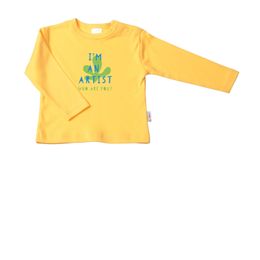 Langarmshirt Liliput "Artist", M&auml;dchen, Gr. 50/56, gelb, 100% Baumwolle, bedruckt, Rundhals, Shirts Langarmshirt, mit Druckkn&ouml;pfen auf der Schulter
