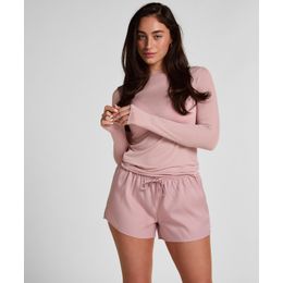 Hunkem&ouml;ller Pyjama HUNKEM&Ouml;LLER "Satin Shorts Ayla", Damen, Gr. M, rosa, 55% Viskose, 45% Polyester, Homewear-Sets Pyjama