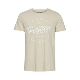 T-Shirt Blend "T-Shirt BHAbraham", Herren, Gr. L, beige (oyster gray), Obermaterial: 100% Baumwolle CO., regular fit normal, Rundhals, Shirts T-Shirt