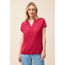 Shirtbluse Cecil, Damen, Gr. L (42), rot (glazed apple rot), Stoff, 100% Viskose, unifarben, normal normal, Rundhals, B&uuml;ndchen, Blusen, aus softer Viskose