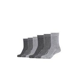 Socken Mustang "Socken 6er Pack", Damen, Gr. 39-42, grau (fog mix), 73% Baumwolle, 23% Polyester, 2% Polyamid, 2% Elasthan, Socken Socken