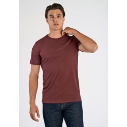 T-Shirt LINDBERGH "T-Shirt Relaxed Fit", Herren, Gr. L, rot (burgundy), Obermaterial: 100% Baumwolle, unifarben, l&auml;ssig geschnitten, Rundhals, Shirts T-Shirt