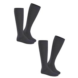 Kniestr&uuml;mpfe Hudson "Kniestrumpf Only 2-Pack", Damen, Gr. 39-42, schwarz (braunmeliert 0763), Obermaterial: 75% Baumwolle CO. 23% Polyamid PA. 2% Elasthan EL., Socken Kniestr&uuml;mpfe