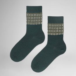 Socken Hudson "Socke Nordic", Damen, Gr. 35-38, schwarz (bottle gr&uuml;n 0541), Obermaterial: 49% Polyacryl PAN. 40% Wolle WO. 10% Polyamid PA. 1% Elasthan EL., Socken Socken