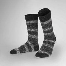 Socken Hudson "Socke Noble Nordic", Damen, Gr. 39-42, schwarz (schwarz 0005), Obermaterial: 39% Polyamid PA. 25% Wolle WO. 24% Viskose CV. 11% Seide silk. 1% Elasthan EL., Socken Socken