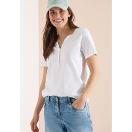 Tunikashirt Cecil, Damen, Gr. L (42), wei&szlig;, Web, 100% Baumwolle, unifarben, comfort fit normal, ohne Ausschnitt, B&uuml;ndchen, Shirts, aus reiner Baumwolle