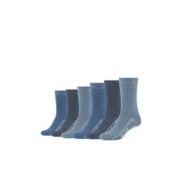 Socken Mustang "Socken 6er Pack", Damen, Gr. 35-38, grau (stone mix), 55% Baumwolle, 41% Polyester, 2% Polyamid, 2% Elasthan, Socken Socken