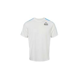 Kurzarmhemd Kappa "Kappa T-shirt KMLogo", Damen, Gr. L, Normalgr&ouml;&szlig;en, wei&szlig;, blau malibu, blau mar, Obermaterial: 100% Baumwolle, Hemden