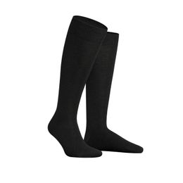 Kniestr&uuml;mpfe Hudson "Kniestrumpf Only 2-Pack", Damen, Gr. 43-46, schwarz (schwarz 0005), Obermaterial: 75% Schurwolle WV. 23% Polyamid PA. 2% Elasthan EL., Socken Kniestr&uuml;mpfe