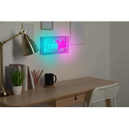 N&auml;ve N&Auml;VE LED Dekolicht "DOLCE VITA", transparent, 1, H: 15cm, 1 Stk., Leuchten, Schriftzug beleuchtet blau rot, Tisch- Wandfunktion, transparent, USB