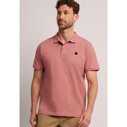 Poloshirt Street One MEN, Herren, Gr. L (42), sunrise rot, Web, 95% Baumwolle, 5% Elasthan, unifarben, normal normal, hoch geschlossener Ausschnitt, B&uuml;ndchen, Shirts, aus Baumwolle mit Stretchante