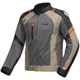 Nerf Motorradjacke NERVE "Latitude" Gr. L, grau (wei&szlig;, schwarz), Jacken, Herren, L, Obermaterial: 100% Polyester. Miedereinsatz: 100% Polyester, Sommerjacke, mit Bel&uuml;ftungssystem AirVentSystem&trade;, allergikergeeignet