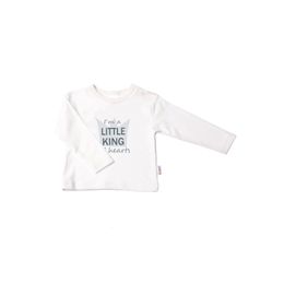 Langarmshirt Liliput "Little King", M&auml;dchen, Gr. 50/56, beige (ecru), 100% Baumwolle, bedruckt, Rundhals, Shirts Langarmshirt, mit Druckkn&ouml;pfen auf der Schulter