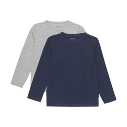 Langarmshirt Minymo "Langarmshirt MIBasic", Jungen, Gr. 104, blau (schwarz navy), Obermaterial: 95% Baumwolle CO. 5% Elasthan EL., Shirts Langarmshirt