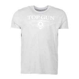 T-Shirt Top Gun "TG20201045", Herren, Gr. 52L, grau (grau melange), Obermaterial: 100% Baumwolle, Shirts T-Shirt