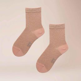 Socken Kunert "Socke Allover Love", Damen, Gr. 35-38, pink (holiday, apricot 1558), Obermaterial: 65% Baumwolle CO. 20% Polyamid PA. 12% metallisierte Fasern MTF. 3% Elasthan EL., Socken Socken