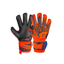Torwarthandschuhe Reusch "Attrakt Silver Junior", Kinder, Gr. 6, orange (orange, blau), 35% Polyester, 25% Elastodien, 5% Polyurethan, mehrfarbig, Handschuhe, mit Expanse Cut