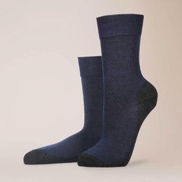 Socken Kunert "Socke Warm Up", Damen, Gr. 35-38, schwarz (marine 0360), Obermaterial: 40% Wolle WO. 40% Polyacryl PAN. 18% Polyamid PA. 2% Elasthan EL., Socken Socken