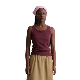 Marc O'Polo T-Shirt MARC O'POLO DENIM "aus Bio-Baumwoll-Stretchjersey", Damen, Gr. L, merlot rot, Obermaterial: 96% Baumwolle, 4% Elasthan, unifarben, slim fit, Rundhals, Shirts T-Shirt