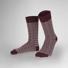Socken Hudson "Socke Link", Damen, Gr. 39-42, rot (wine rot 0553), Obermaterial: 82% Baumwolle CO. 15% Polyamid PA. 3% Elasthan EL., Socken Socken