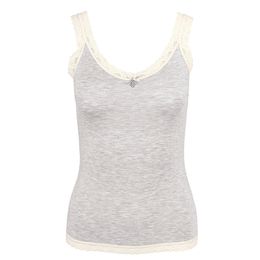 like it! Unterhemd LIKE IT "Damen Top Kim", Damen, Gr. L, N-Gr, bunt (ivory grau), Obermaterial: 95% Modal CMD. 5% Elasthan EL., Unterhemden Unterhemd