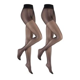 Feinstrumpfhose Hudson "Strumpfhose Simply 20 To Go 2-Pack", Damen, Gr. 46-48, schwarz (schwarz 0005), Obermaterial: 100% Polyamid PA., Strumpfhosen Feinstrumpfhose