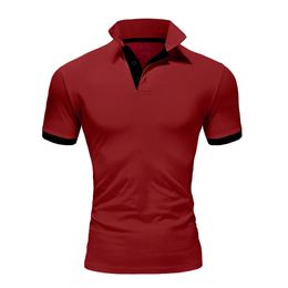 Poloshirt behype "BASE", Herren, Gr. M, rot (weinrot), 100% Baumwolle, unifarben, Shirts, mit kontrastfarbigen Details