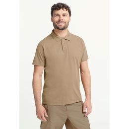 Poloshirt Jack Wolfskin "TRAVEL POLO M", Herren, Gr. L (52), hazelwood, Obermaterial: 100% POLYESTER, Shirts