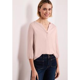 Tunikashirt Street One, Damen, Gr. 34, minimal rose, Web, 100% Baumwolle, unifarben, comfort fit normal, Rundhals, elastischer Bund, Shirts, mit 3/4 &Auml;rmeln