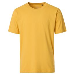 T-Shirt Casamoda "Casamoda T-Shirt uni", Herren, Gr. L, gelb (hellgelb), 100% Baumwolle, Shirts T-Shirt