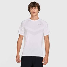 Laufshirt Nike "M NK DFADV STRIDE SS TOP", Herren, Gr. L, wei&szlig;, reflect, Obermaterial: 100% Polyester, normal, Rundhals, Shirts Laufshirt, sportliche Passform, Kurzarm, f&uuml;r Lauftraining, atmungsaktiv