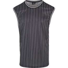 Tanktop Urban Classics "Urban Classics Striped Mesh Tanktop", Herren, Gr. M, schwarz, wei&szlig;, 100% Polyester, normal, Tops Tanktop