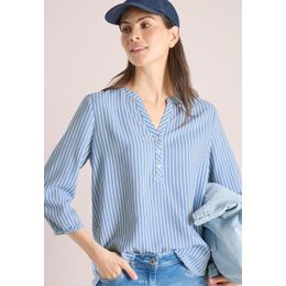 Langarmbluse Cecil, Damen, Gr. XL (44), blouse blau, Stoff, 100% Viskose, gestreift, klassisch normal, V-Ausschnitt, normaler Saum, Blusen, mit 3/4 &Auml;rmeln
