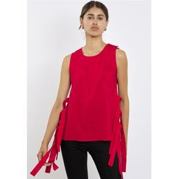Tr&auml;gertop FRESHLIONS "Liana", Damen, Gr. L, rot, 85% Modal, 15% Polyester, unifarben, normal, Rundhals, Tops Tr&auml;gertop, mit tollen Binde-Elementen an der Seite