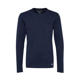 Langarmshirt Blend "Langarmshirt BHBhnicolai", Herren, Gr. M, blau (navy), Obermaterial: 100% Baumwolle CO., Shirts Langarmshirt
