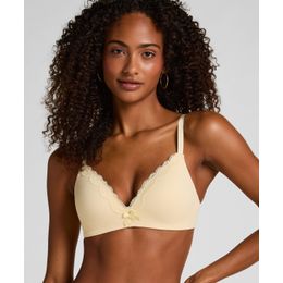 Hunkem&ouml;ller B&uuml;gelloser BH HUNKEM&Ouml;LLER "Vorgeformter BH ohne B&uuml;gel Lola", Damen, Gr. 70E, Cup E, gelb, 58% Polyamid, 25% Polyester, 17% Elasthan, BHs