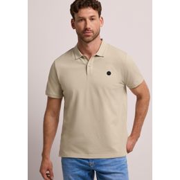 Poloshirt Street One MEN, Damen, Gr. L (42), raw beige, Web, 95% Baumwolle, 5% Elasthan, unifarben, comfort fit normal, hoch geschlossener Ausschnitt, normaler Saum, Shirts, aus Baumwolle mit Stretchante