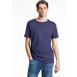T-Shirt LINDBERGH "T-Shirt Relaxed Fit", Damen, Gr. L, blau (deep navy mix), Obermaterial: 60% Baumwolle, 40% Polyester, l&auml;ssig geschnitten, Rundhals, Shirts T-Shirt