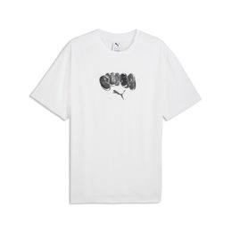 T-Shirt Puma "Graphic Balloon Art Relaxed T-Shirt Herren", Damen, Gr. L, wei&szlig;, Obermaterial: 100% Baumwolle. Rippe: 80% Baumwolle, 20% Polyester, bedruckt, relaxed fit, Rundhals, Shirts T-Shirt