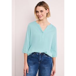 Tunikashirt Street One, Damen, Gr. 34, misty mint, Web, 100% Baumwolle, unifarben, comfort fit normal, Rundhals, elastischer Bund, Shirts, mit 3/4 &Auml;rmeln