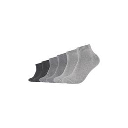 Kurzsocken s.Oliver "Kurzsocken 6er Pack", Herren, Gr. 35-38, grau (anthrazit), 76% Baumwolle, 23% Polyamid, 1% Elasthan, uni, Socken