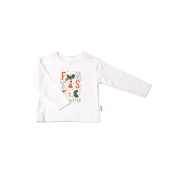 Langarmshirt Liliput "Monster", M&auml;dchen, Gr. 50/56, beige (ecru), 100% Baumwolle, bedruckt, Rundhals, Shirts Langarmshirt, mit Druckkn&ouml;pfen auf der Schulter